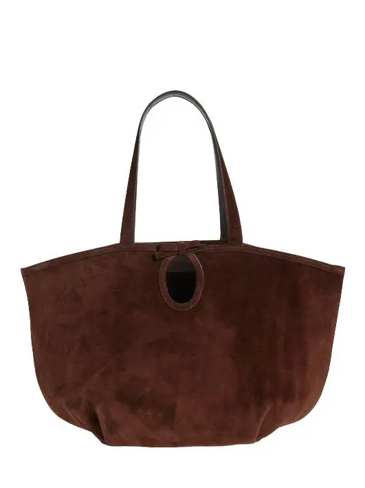 REFORMATION Large Regina Leather Tote - Espresso Suede