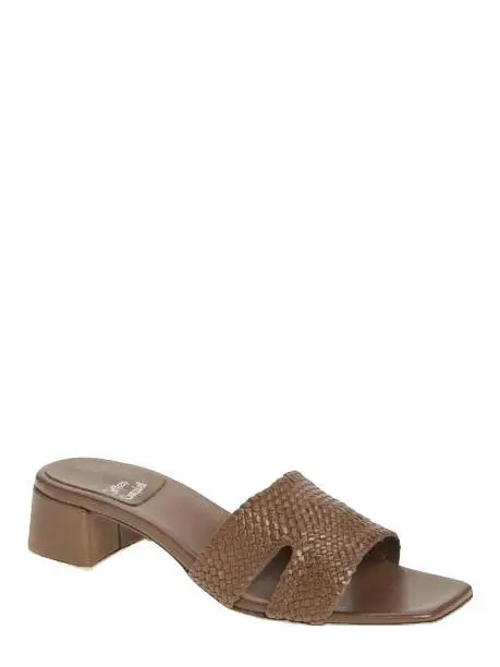 Jeffrey Campbell Coen Leather Slide Sandal - Olive