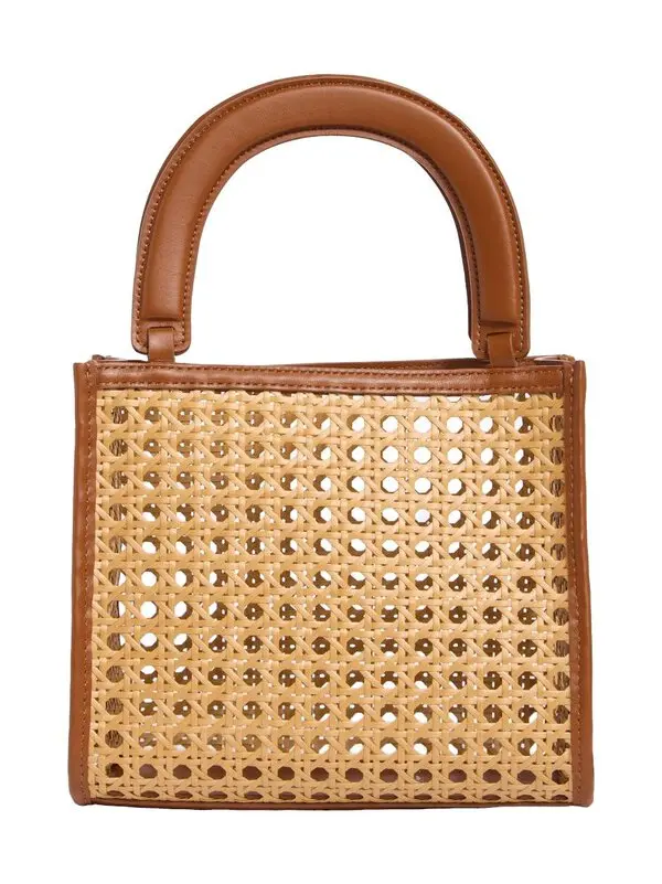 REFORMATION Emma Mini Top Handle Bag - Natural Rattan