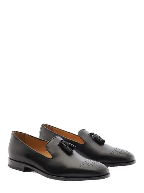 SCAROSSO Rolando Tassel Loafers - Black Calf