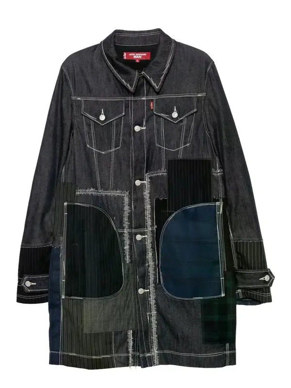 Junya Watanabe Selvedge Patchwork Coat - Blue