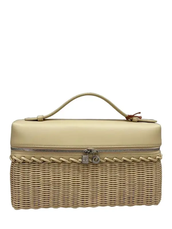 Loro Piana Extra Pocket L27 Wicker Pouch - Beige