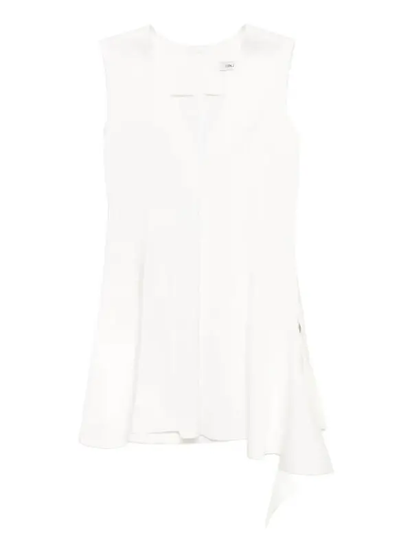 Goen.j Draped V-neck Sleeveless Top - White