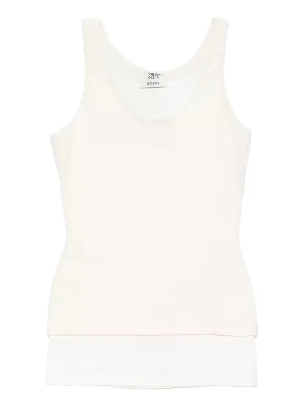 Goen.j Dual-layer Sleeveless Top - Neutrals