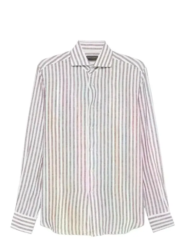 DELL'OGLIO Striped Shirt - Brown