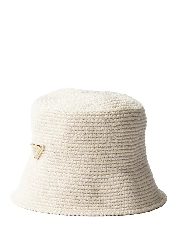 Prada Crochet Bucket Hat - Neutral