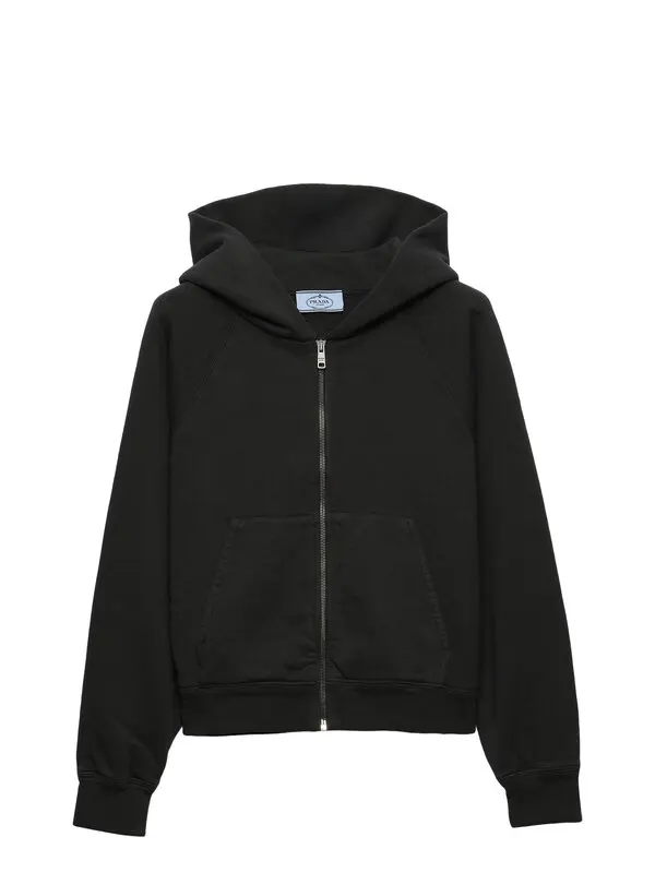 Prada Cotton Zipper Hoodie - Grey