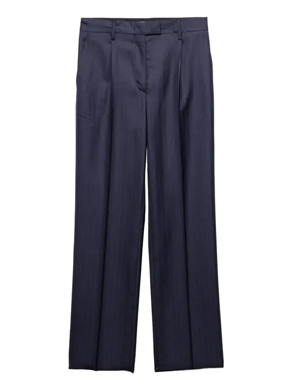 Prada Wool Pinstripe Pants - Navy