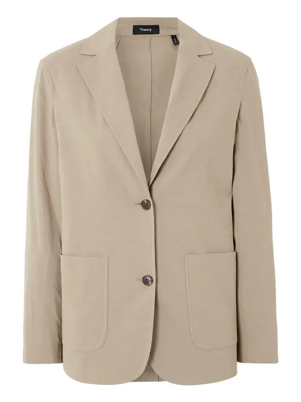 Theory Linen-blend Blazer - Brown