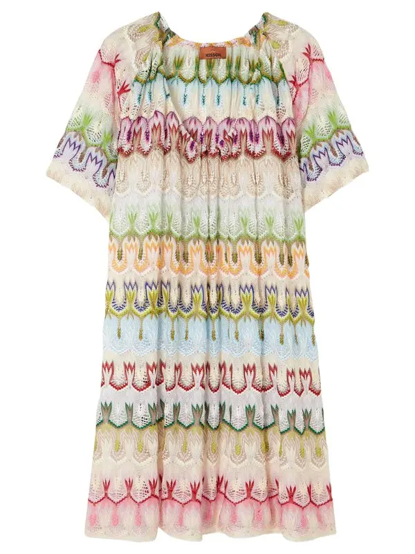 Missoni Striped Crochet-knit Mini Dress - Multi