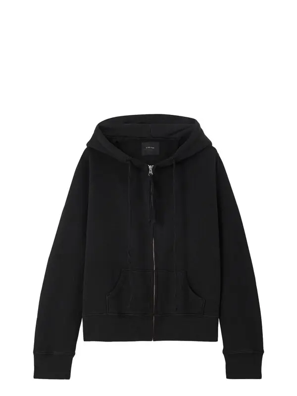 NILI LOTAN Callie Cotton-jersey Hoodie - Black