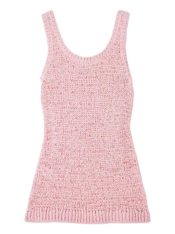 LIBEROWE Open-knit Organic Cotton-blend Tank Top - Pink