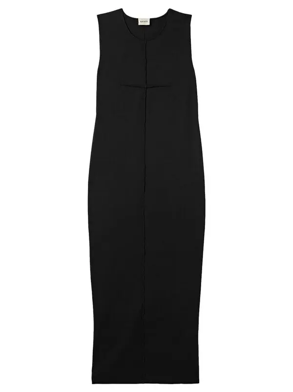 Khaite Hal Paneled Midi Dress - Black