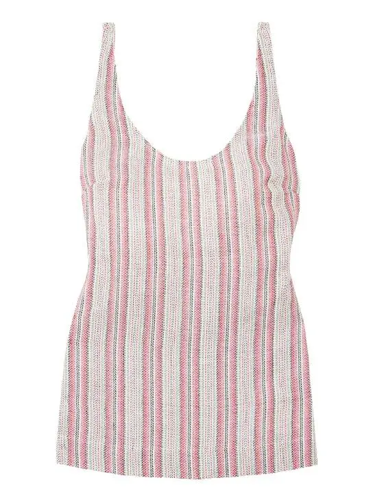 Faithfull The Brand Var Open-back Striped Tank - Pink