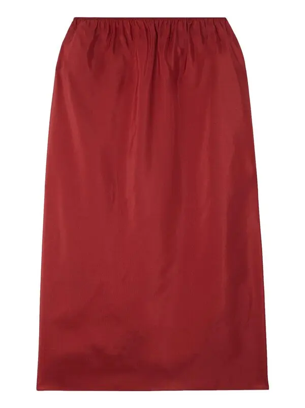 Carven Silk-satin Midi Skirt - Red