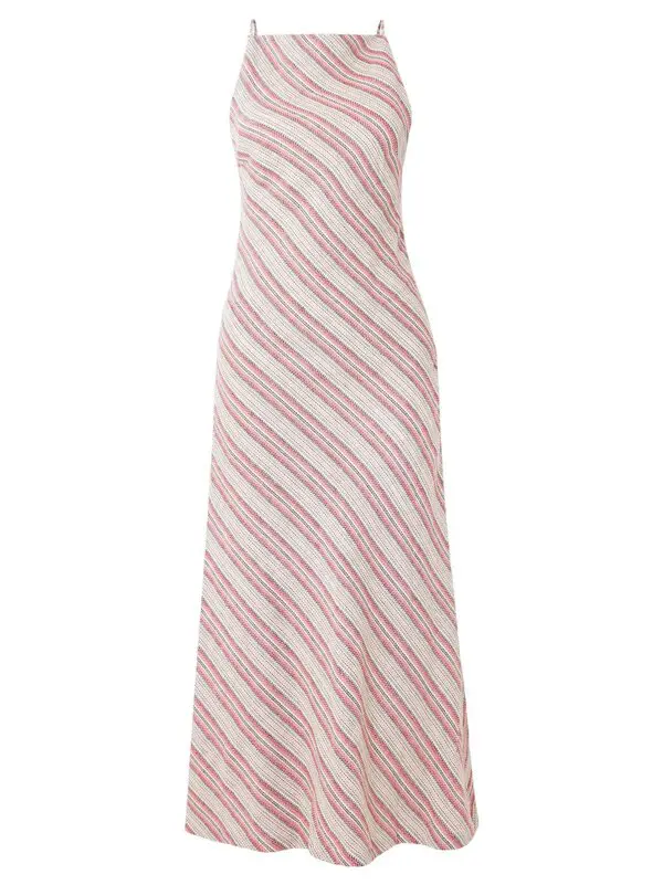 Faithfull The Brand Lison Open-back Striped Midi Dress - Pink