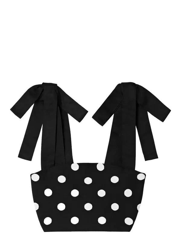 Carolina Herrera Cropped Polka-dot Tank - Black