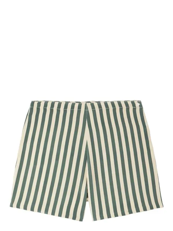 BODE Soda Striped Silk Shorts - Green