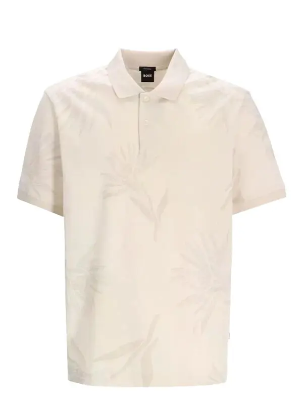 BOSS Parris Floral-patterned Polo Shirt - Neutrals