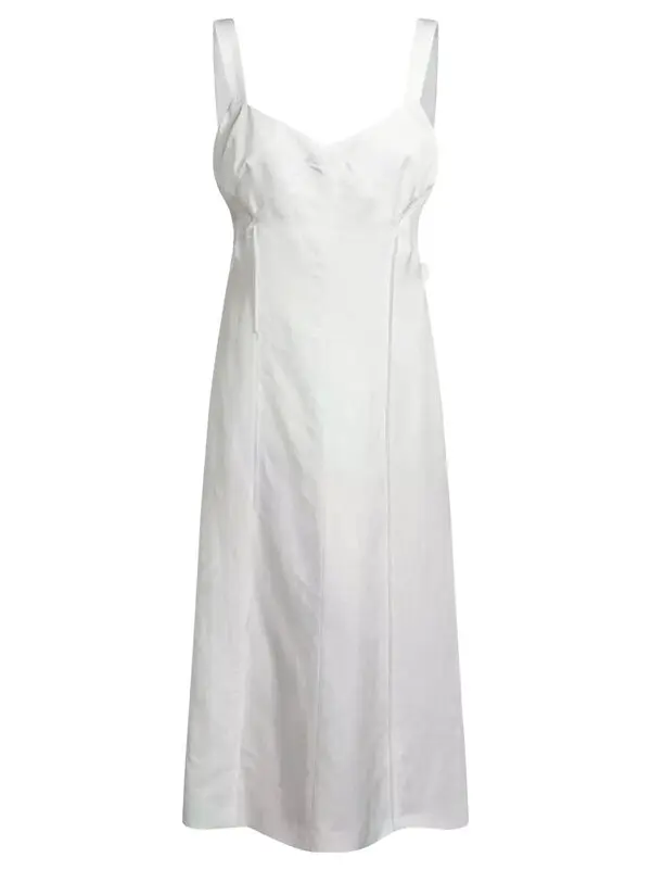 Hugo Boss V-neck Midi Dress - White