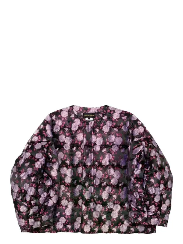 Comme Des Garçons Floral Detail Puffer Jacket - Black