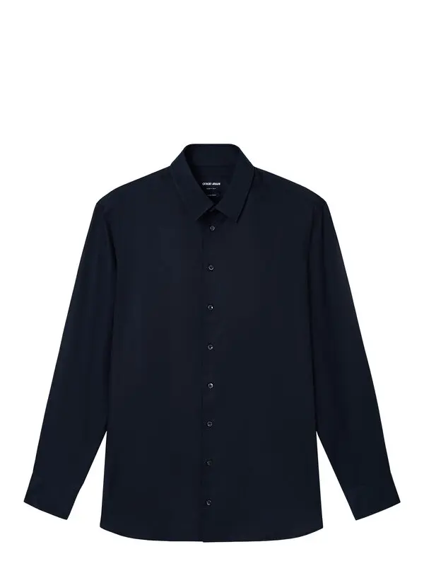 Giorgio Armani Luxury Cotton Twill Shirt - Black