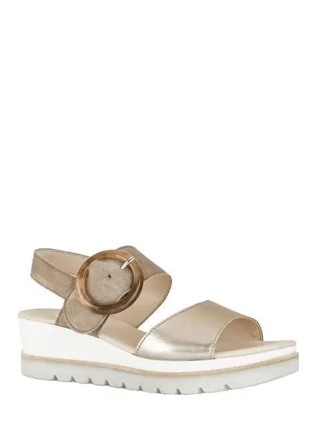 Gabor Strappy Wedge Sandal - Puder