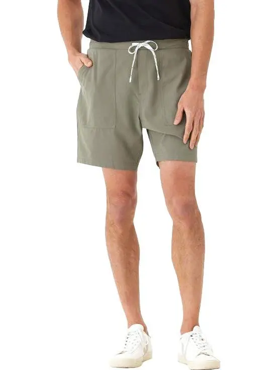 THREADS 4 THOUGHT Flat Front Stretch Drawstring Shorts - Artichoke