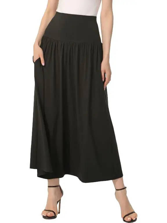 KIMI + KAI Tiered Maxi Skirt - Black