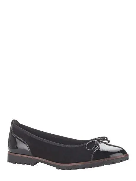 Gabor Patent Bow Flat - Black