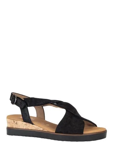 Gabor 42.751 Wedge Sandal - Black