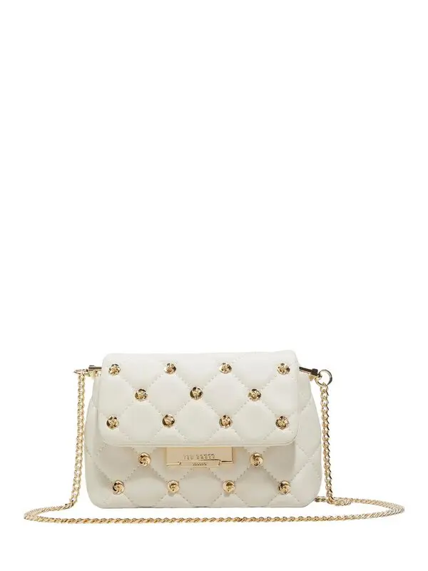 Ted Baker London Ginn Quilted Leather Crossbody Bag - White/bone