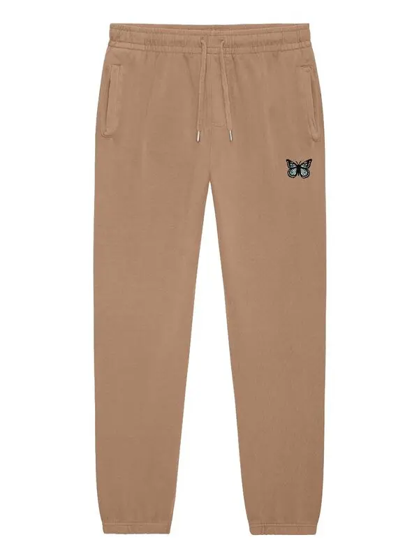 DALIX Butterfly Fleece Sweatpants - Camel