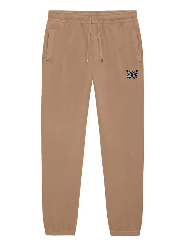 DALIX Butterfly Fleece Sweatpants - Camel