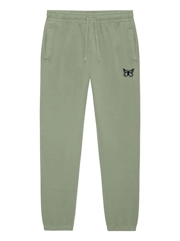 DALIX Butterfly Fleece Sweatpants - Oil Green
