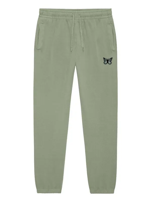 DALIX Butterfly Fleece Sweatpants - Oil Green