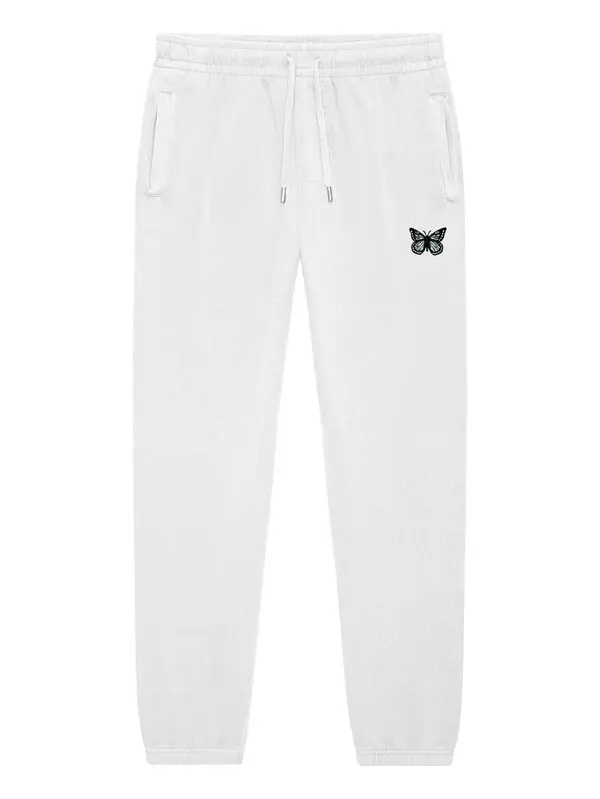 DALIX Butterfly Fleece Sweatpants - White