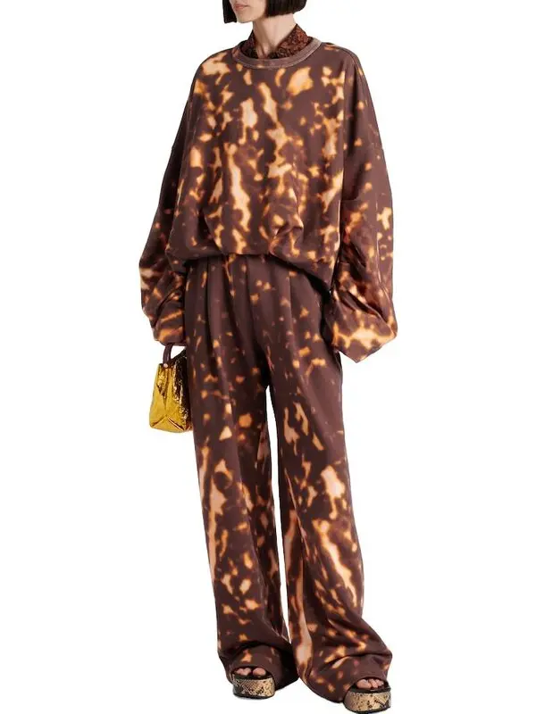 Dries Van Noten Printed Wide-leg Pants - Brown
