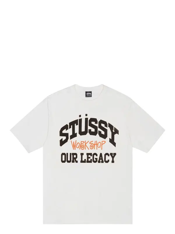StÜssy X Our Legacy Work Shop Collegiate Tee 'natural - White