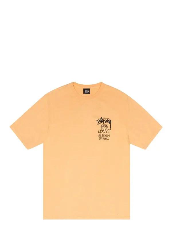 StÜssy X Our Legacy Work Shop 8 Ball Yin Yang Tee 'peach - Yellow