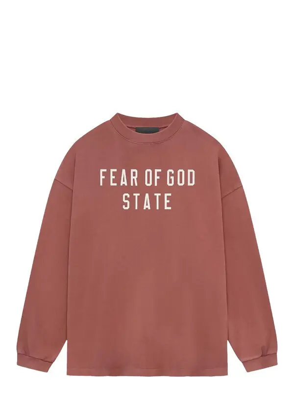 Fear Of God Heavy Long-sleeve Tee 'crimson - Red