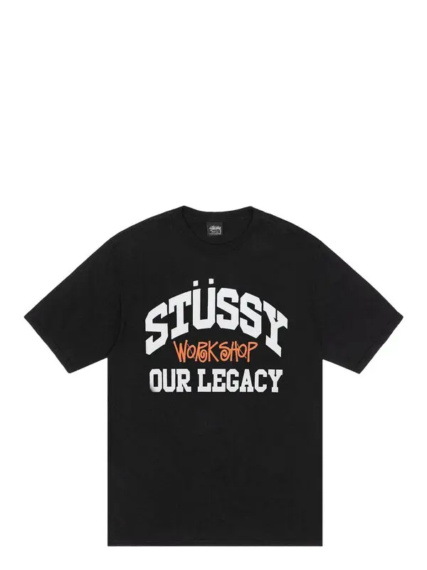 StÜssy X Our Legacy Work Shop Collegiate Tee - Black