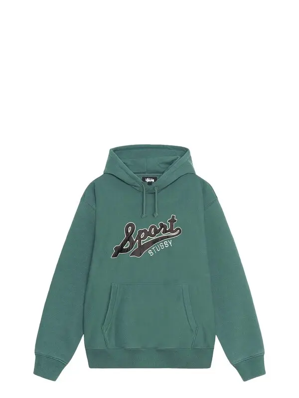 StÜssy Satin Patch Oversized Hoodie - Green