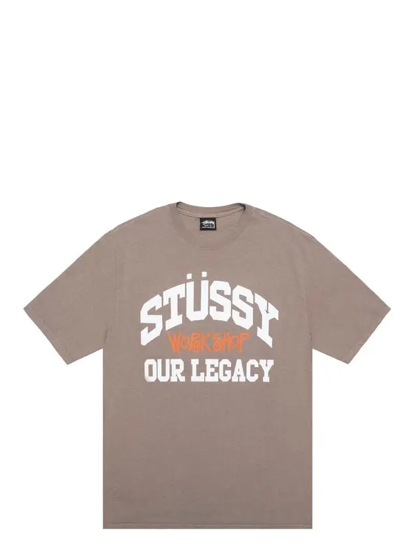 StÜssy X Our Legacy Work Shop Collegiate Tee 'taupe - Brown