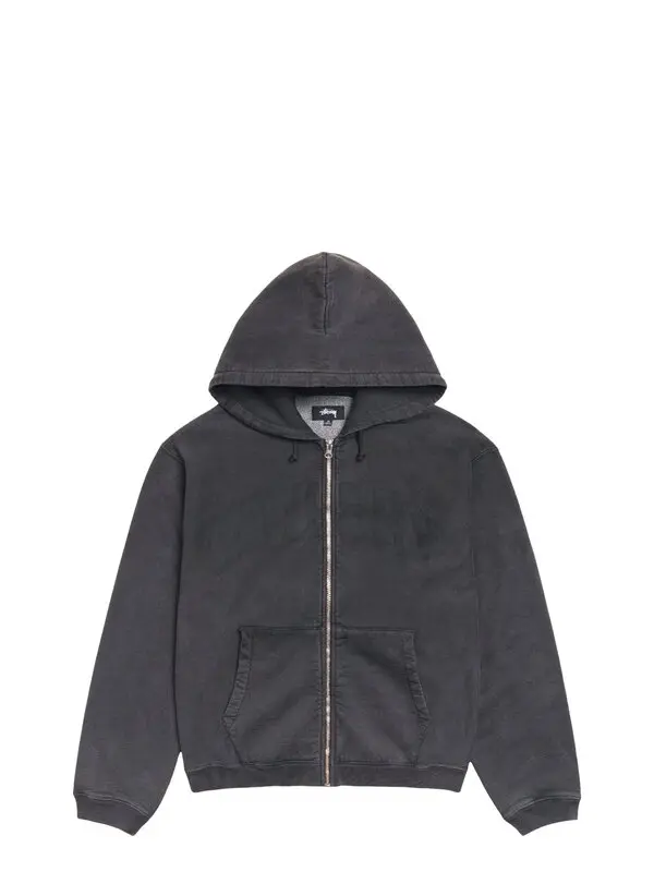 StÜssy Faded Graphic Zip Hoodie 'washed - Black