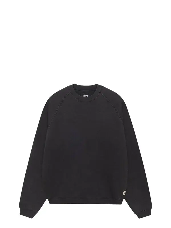 StÜssy Fleece Raglan Crew 'washed - Black