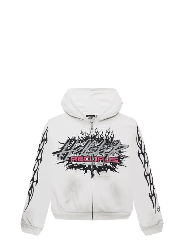 HELLSTAR Records Glitter Zip-up Hoodie - White