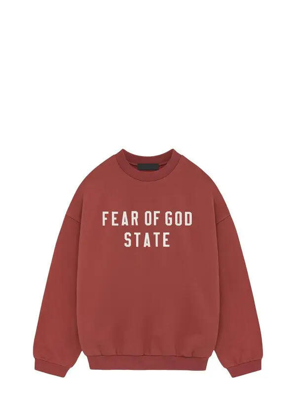 Fear Of God Heavy Fleece Crewneck 'crimson - Red