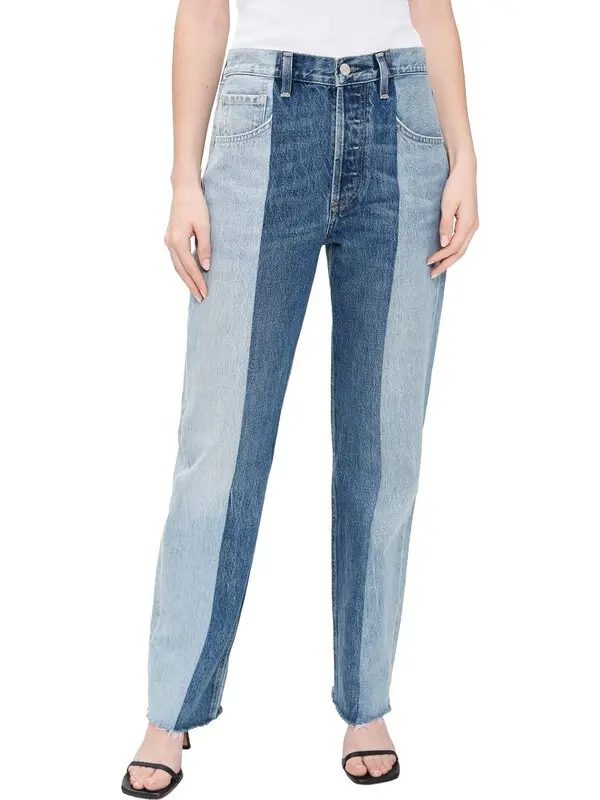 Citizens Of Humanity Three-tone Dahlia Straight Leg Jeans - Aegean