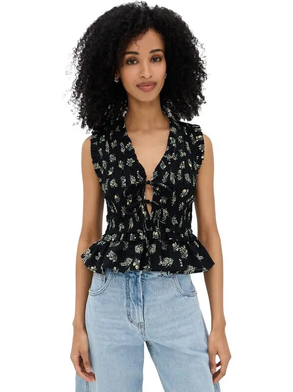 Rails Martine Floral Print Top - Dark Amaryllis